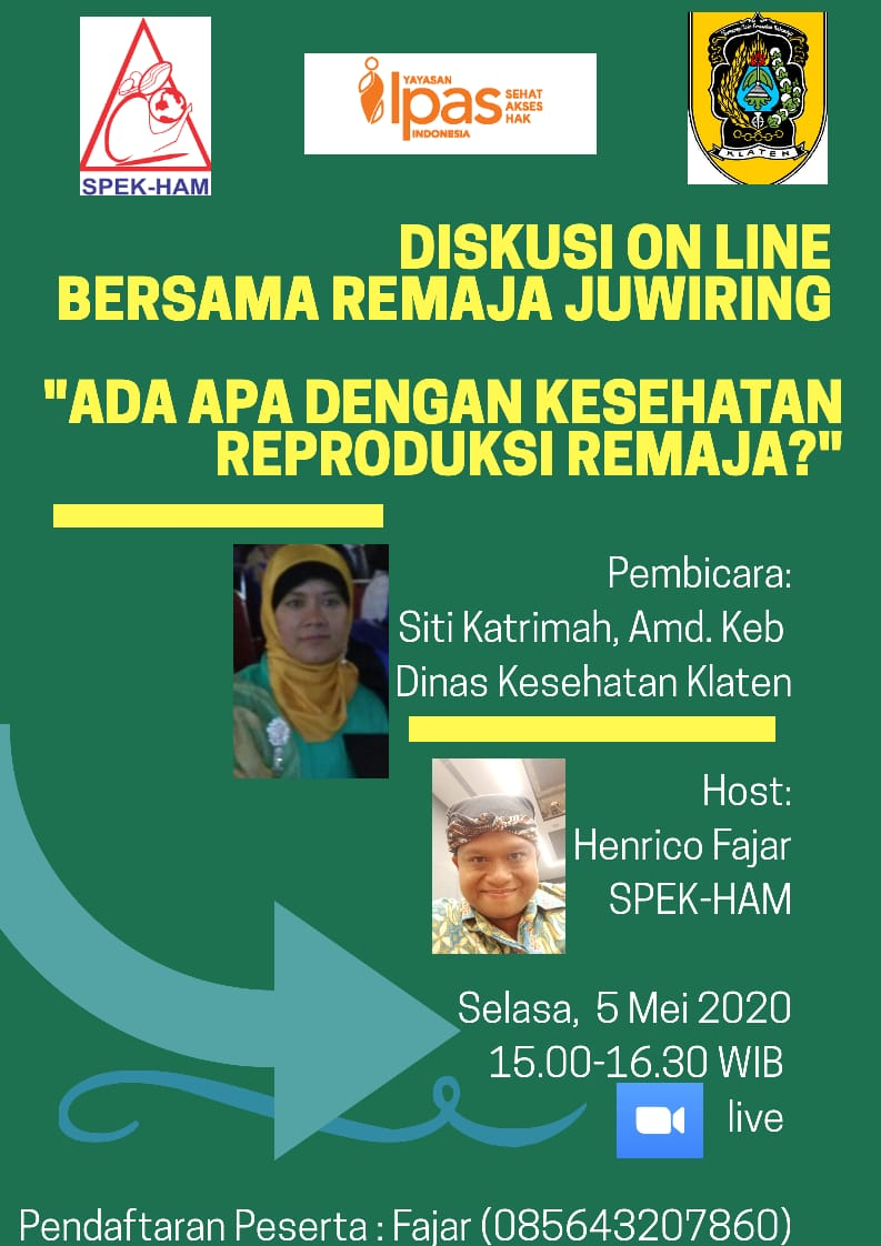 Remaja Juwiring Gelar Diskusi Kespro Via Zoom | SPEK-HAM